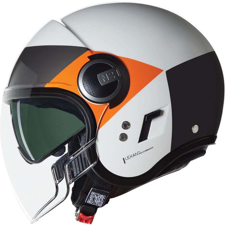 Nolan N21 VISOR 06 ONIRICO 346 Weiß Schwarz Orange Glänzender Motorrad ...