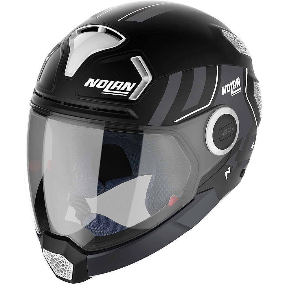 Nolan N30-4 VP PARKOUR 016 Crossover Motorcycle Helmet Matt Black White ...