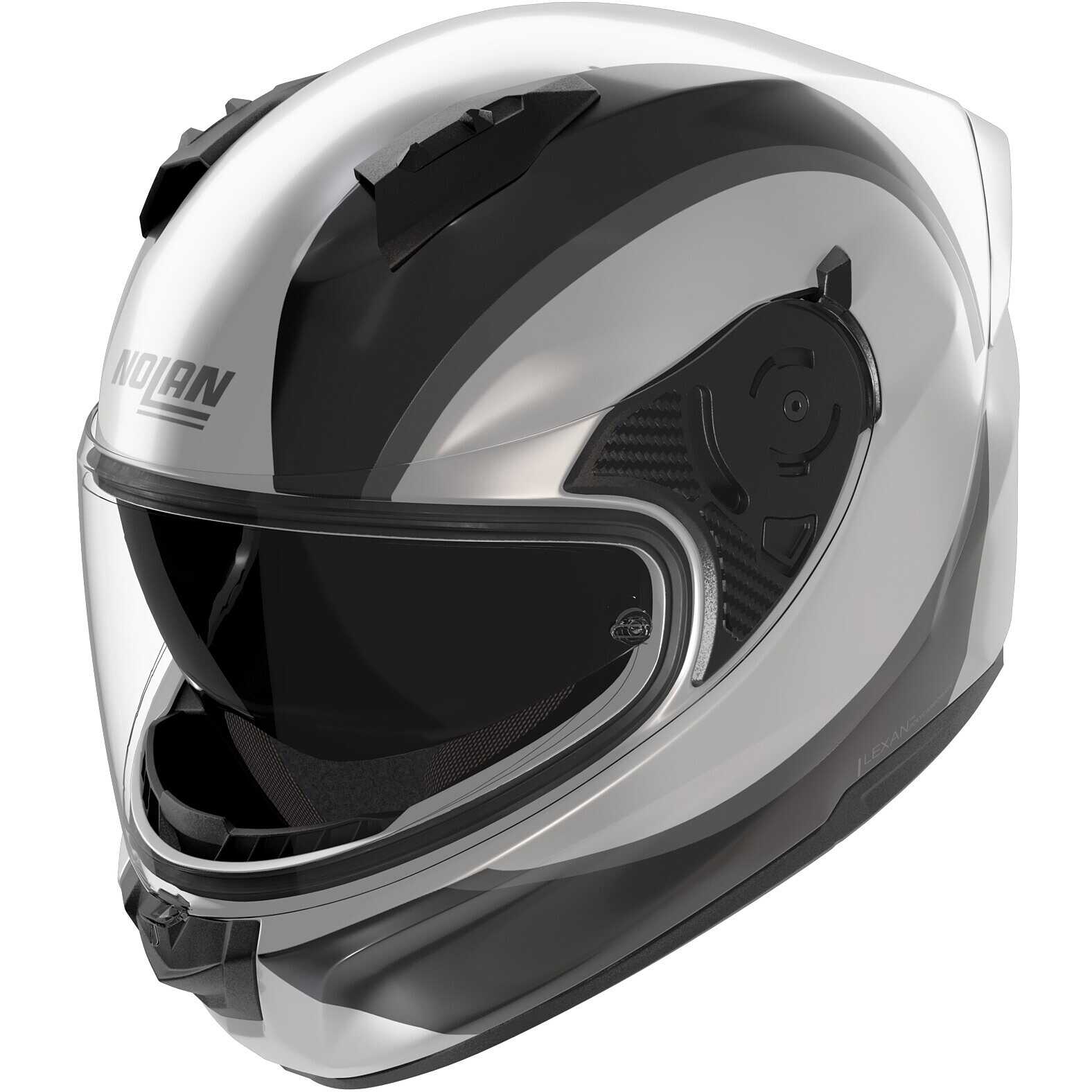 Nolan N60-6 BIFASE 349 Full Face Motorcycle Helmet White Black Metal ...