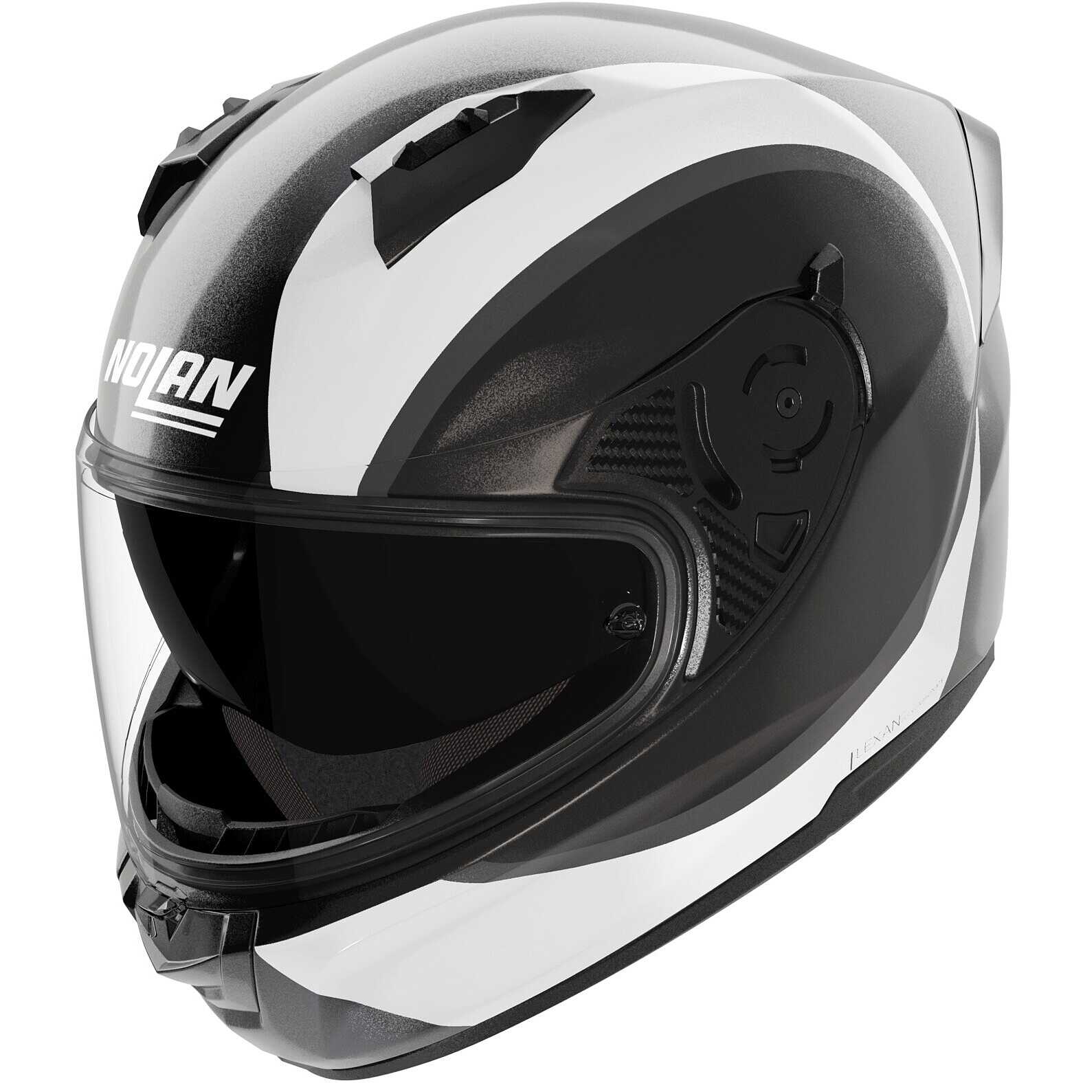 Nolan N60-6 BIFASE 350 Full Face Motorcycle Helmet Black White Metal ...