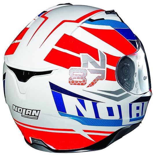 Nolan N87 Full Face Motorcycle Helmet Plein Air N-Com 050 Glossy White ...