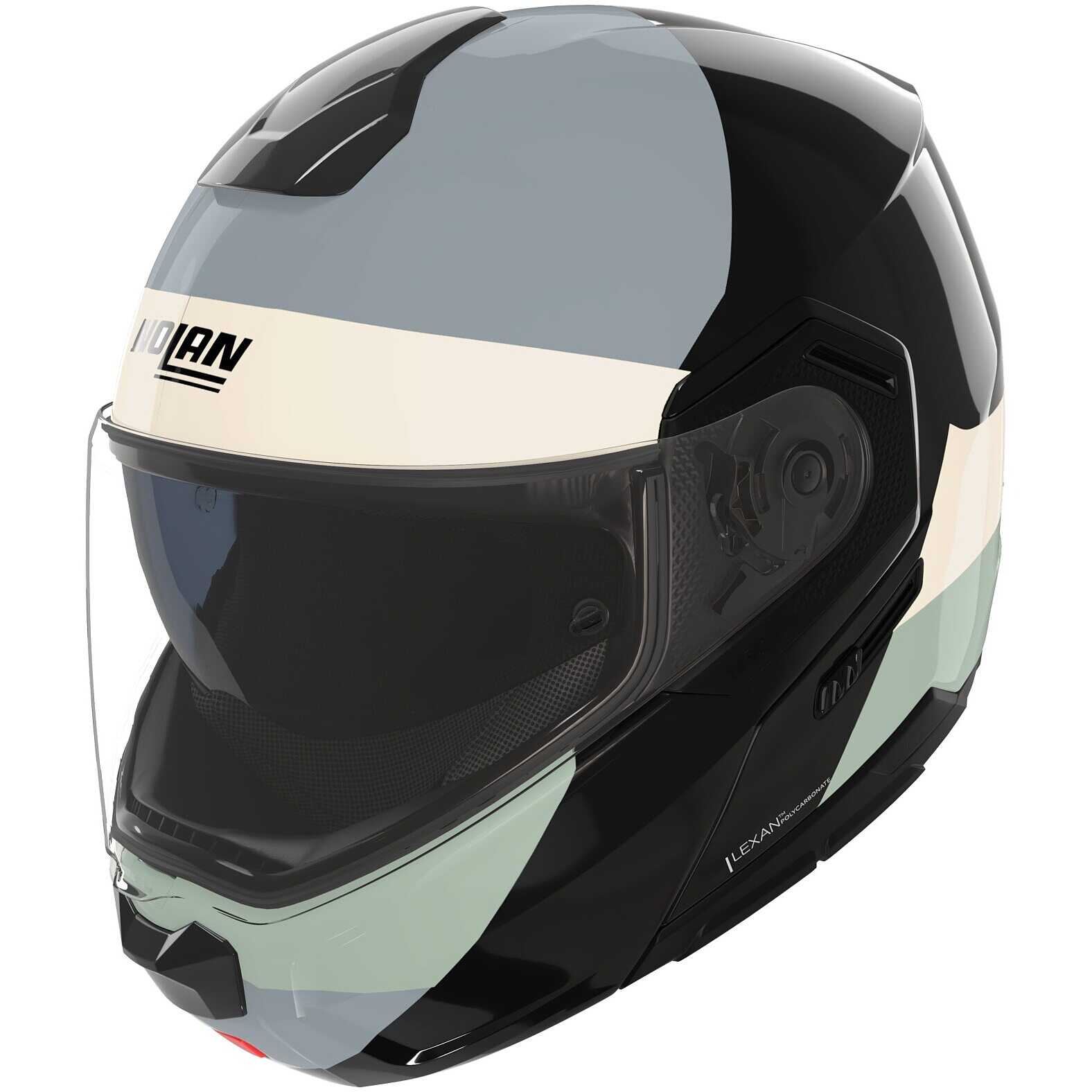 Nolan N90-3 06 BLOCK 354 P/J Modular Motorcycle Helmet Black Ivory ...