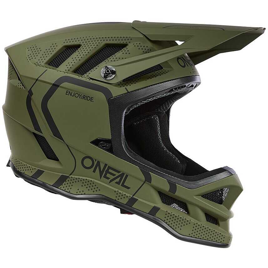O Neal Blade Polyacrylite STRIKE Bike Helmet Olive Green Red For Sale ...