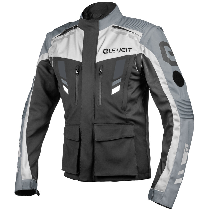Off-Road Motorcycle Jacket Eleveit MUD MAXI JACKET Black Gray Fabric ...