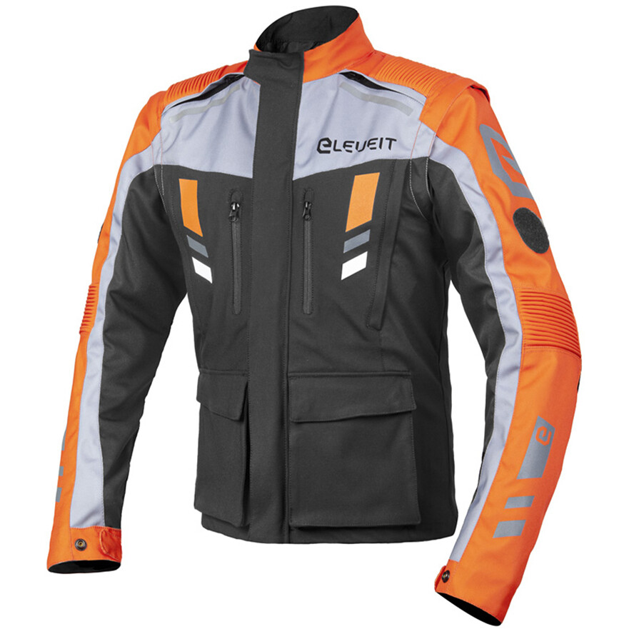 Off-Road Motorcycle Jacket Eleveit MUD MAXI JACKET Black Orange Fabric ...