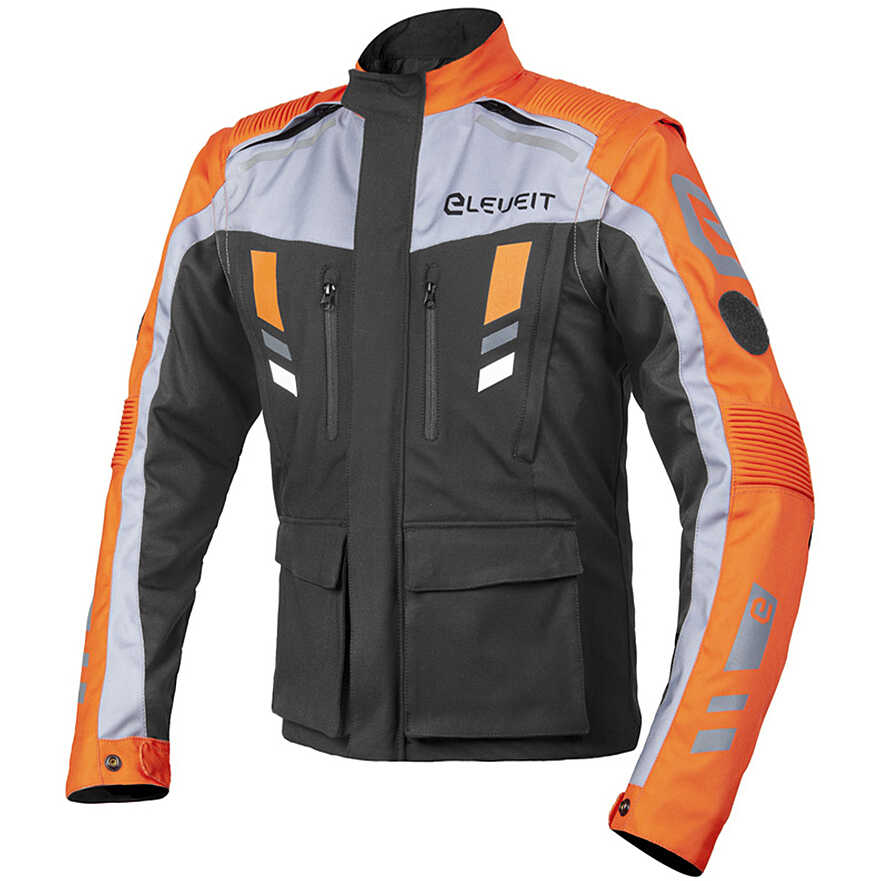Off-Road Motorcycle Jacket Eleveit MUD MAXI JACKET Black Orange Fabric ...