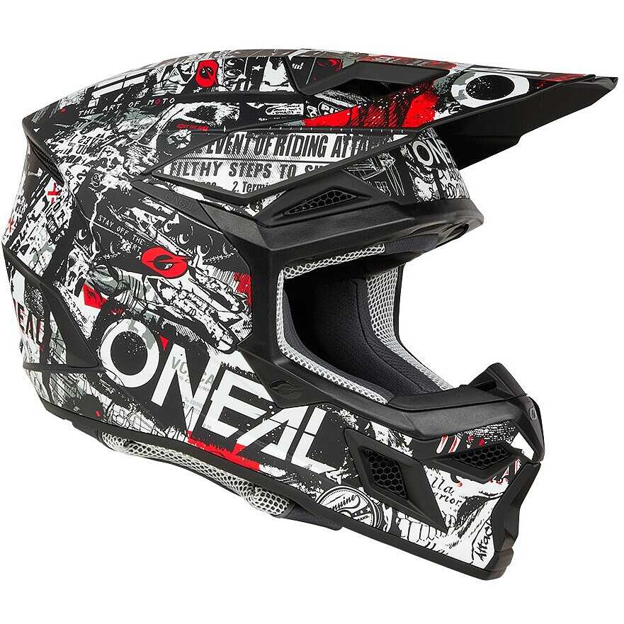 Oneal 3SRS Stack Cross Enduro Motorcycle Helmet Black White For Sale ...