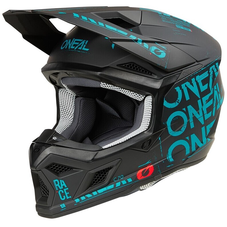 Oneal 3SRS Static Cross Enduro Helmet Black Blue For Sale Online ...