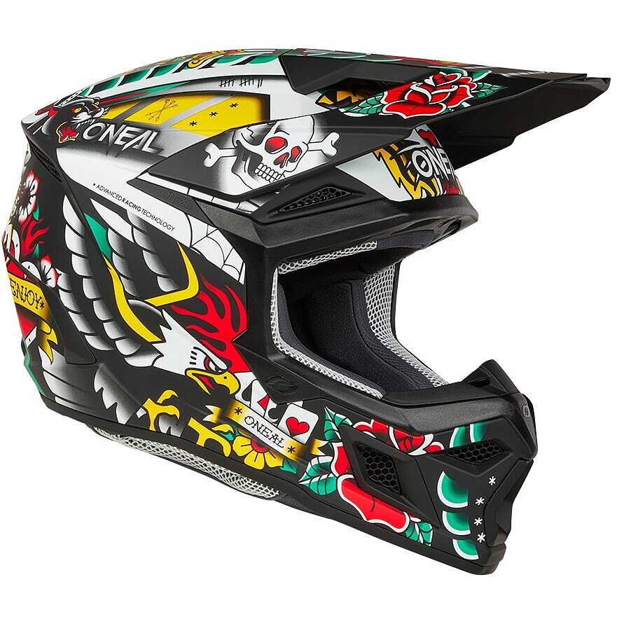 Oneal 3SRS Youth Inked Multi Child Cross Enduro Motorcycle Helmet For ...