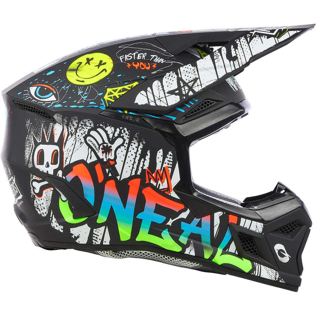 Oneal 3SRS Youth RANCID Child Cross Enduro Motorcycle Helmet Black ...