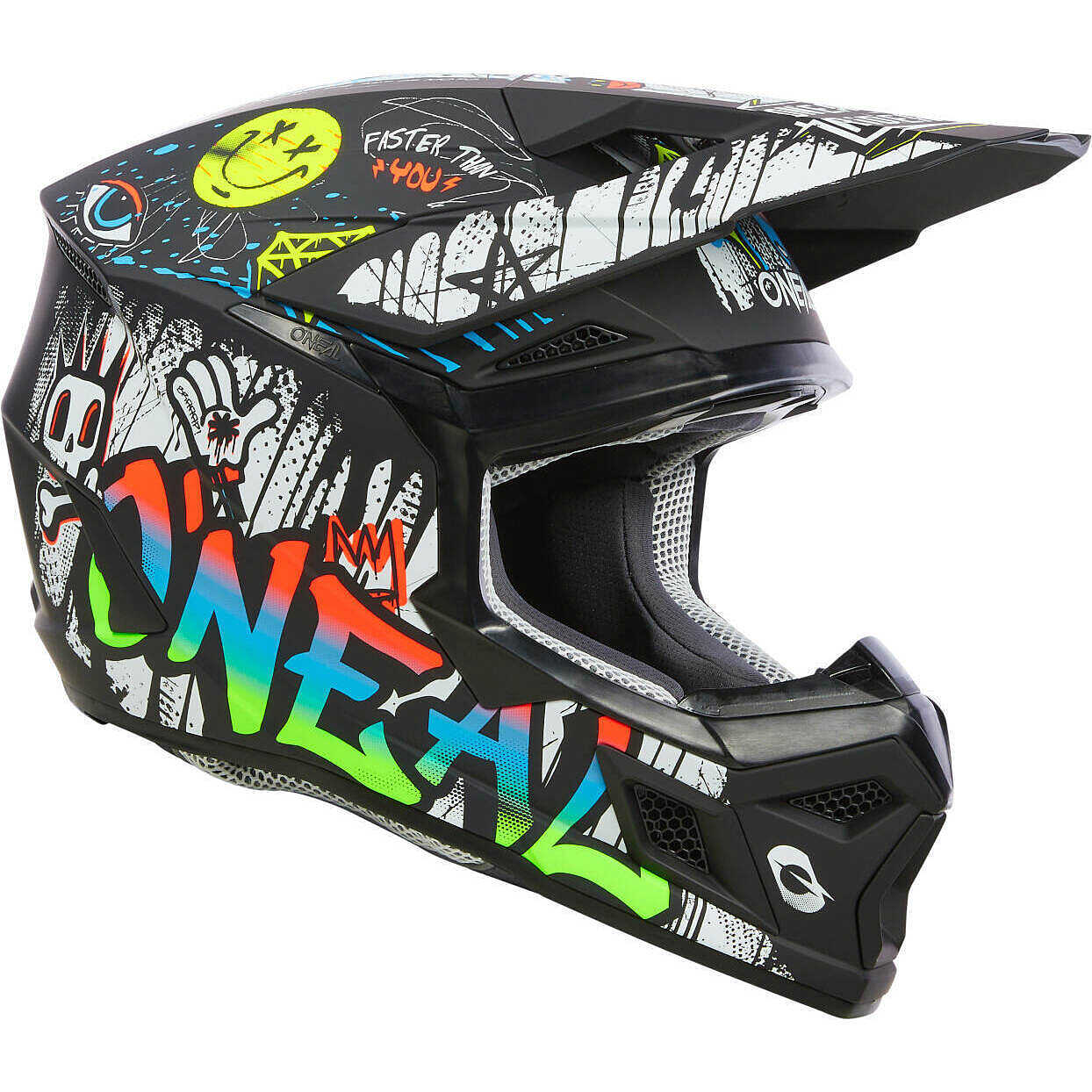 Oneal 3SRS Youth RANCID Child Cross Enduro Motorcycle Helmet Black ...