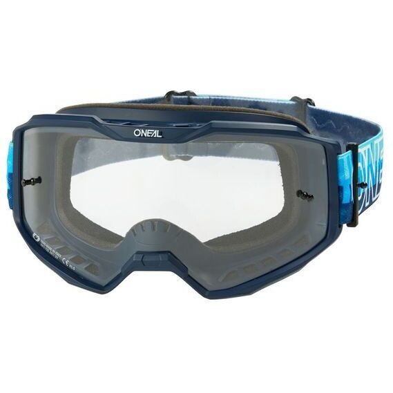 O'NEAL B-10 STRIPED Mask Blue - Clear For Sale Online - Outletmoto.eu