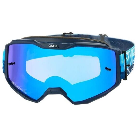 O'NEAL B-10 Striped Mask Blue - Radium For Sale Online - Outletmoto.eu