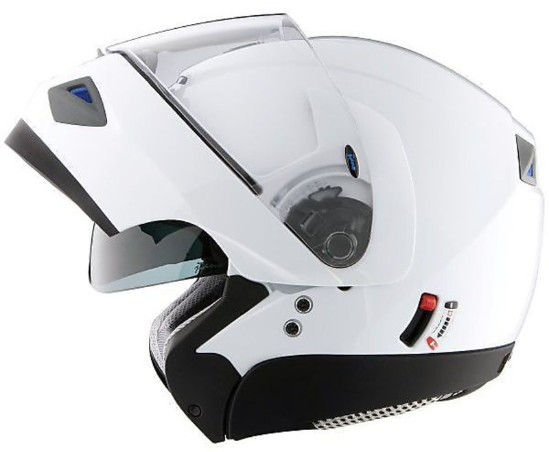 Openable Vemar Modular Motorcycle Helmet Dual Visor Gloss White Matt ...
