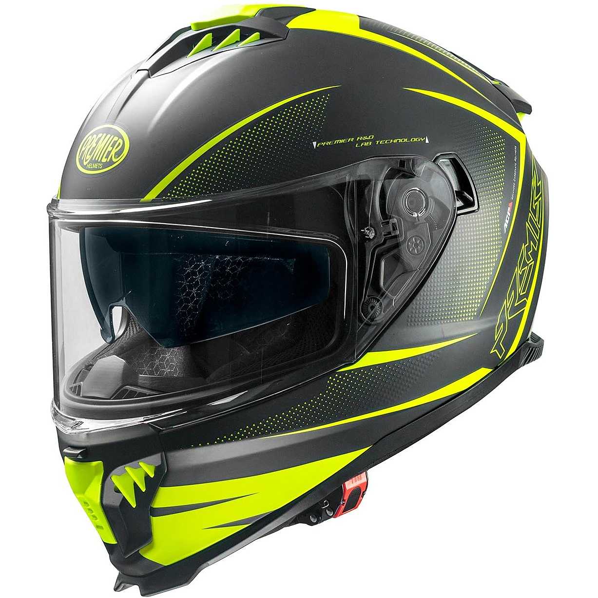 Premier Integral Motorcycle Helmet TYPHOON FRY9BM Matt Black Yellow ...