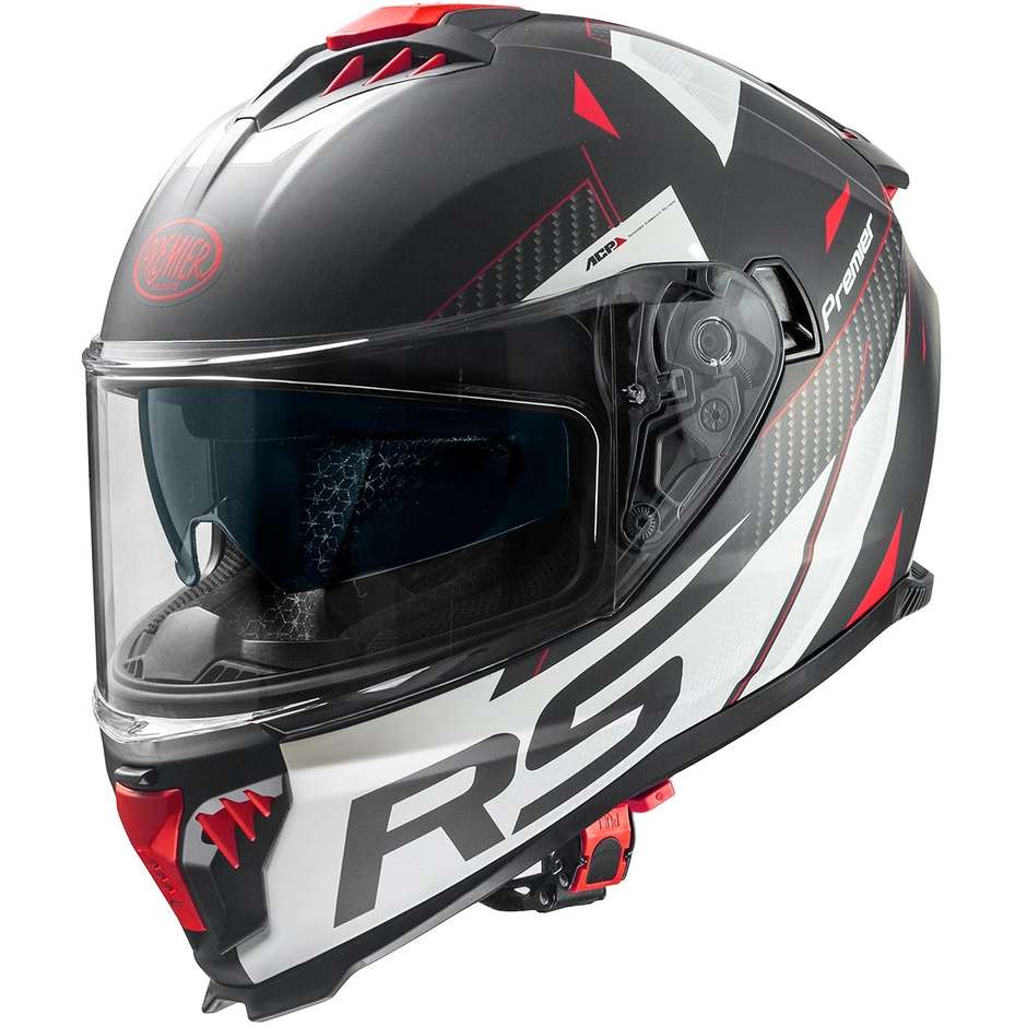 Premier Integral Motorcycle Helmet TYPHOON RS2BM White Matt Black For ...
