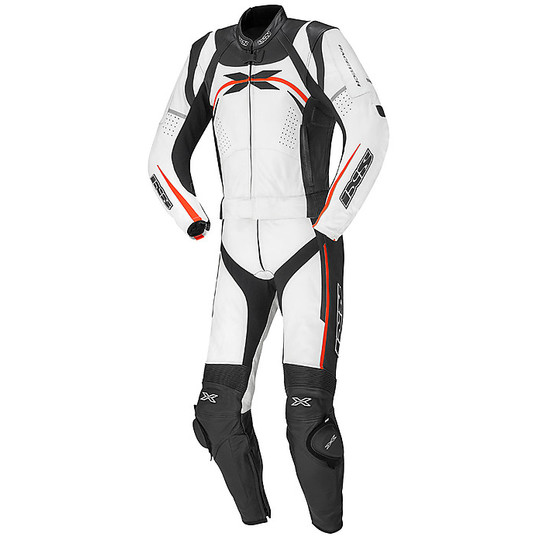 Professional Leather Motorcycle Suit Divisible 2pc. Ixs Camaro White ...