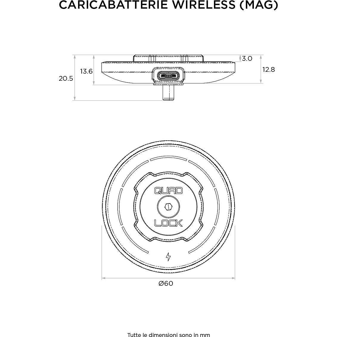 Quad Lock QLH-MAG-WCH-2 Mag Wireless Car/Desk Charger Head For Sale ...