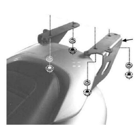 Rear rack for Monolock Givi SR46M top case For MBK Skyliner 125-150 cat ...