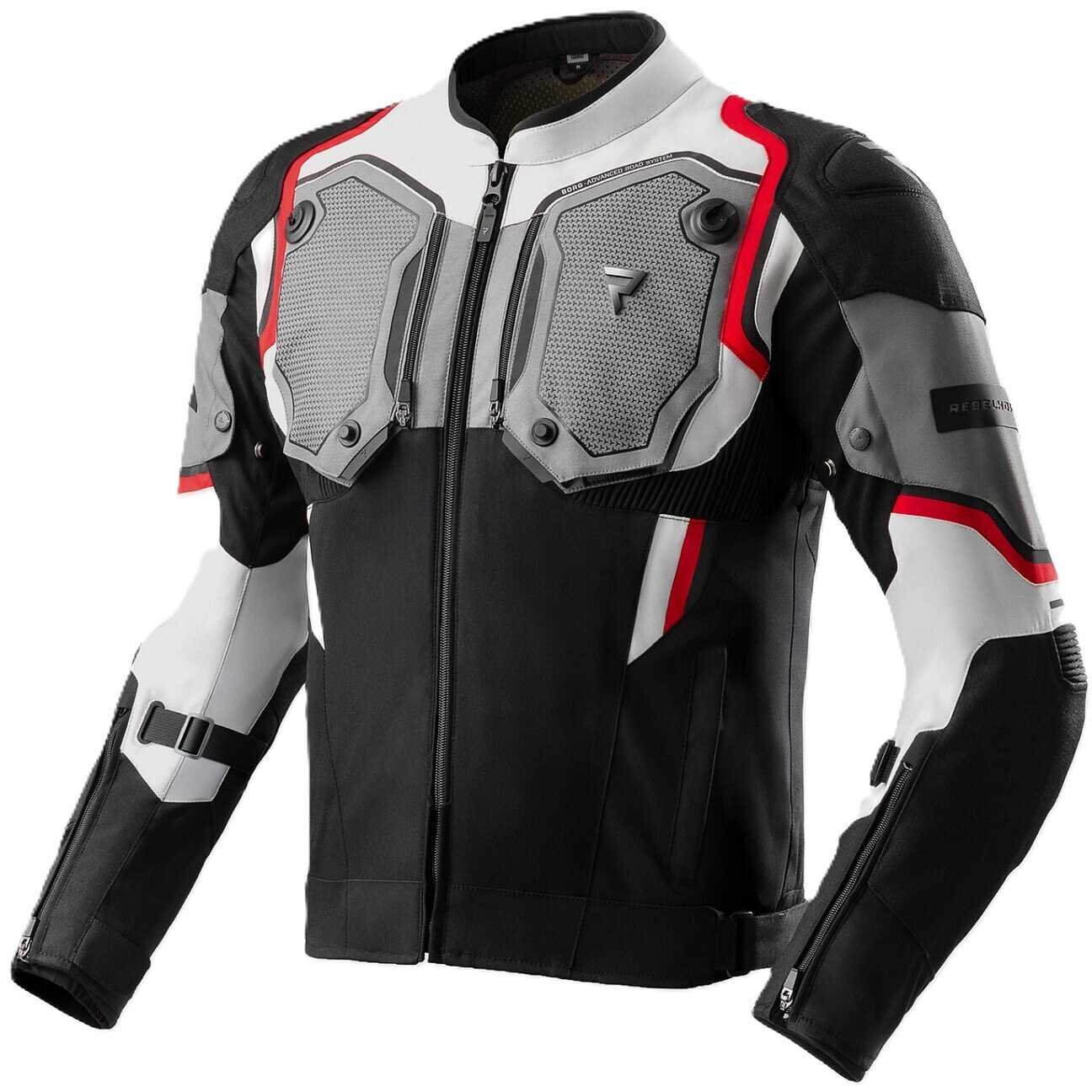 Rebelhorn BORG II Fabric Motorcycle Jacket Black Grey Red For Sale ...