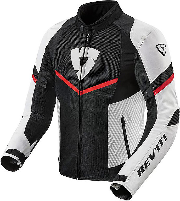 Rev'it ARC AIR Motorcycle Jacket In Perforated Fabric Black Red For ...