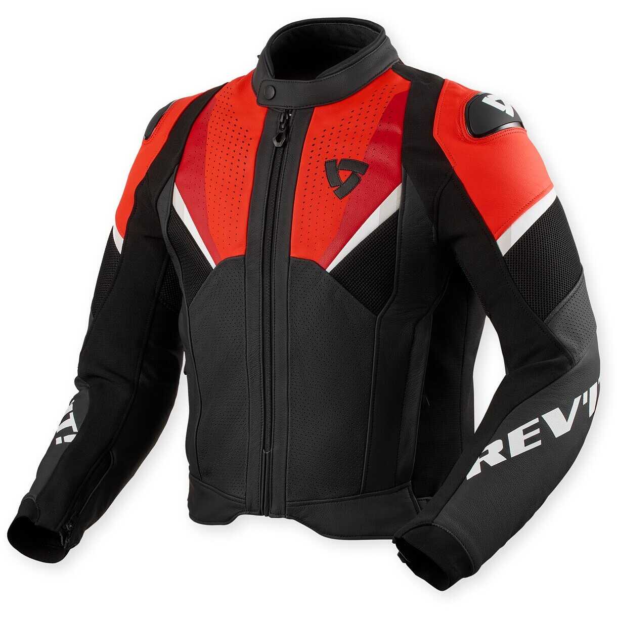 Rev'it Automate Black Red Neon Leather Motorcycle Jacket For Sale ...