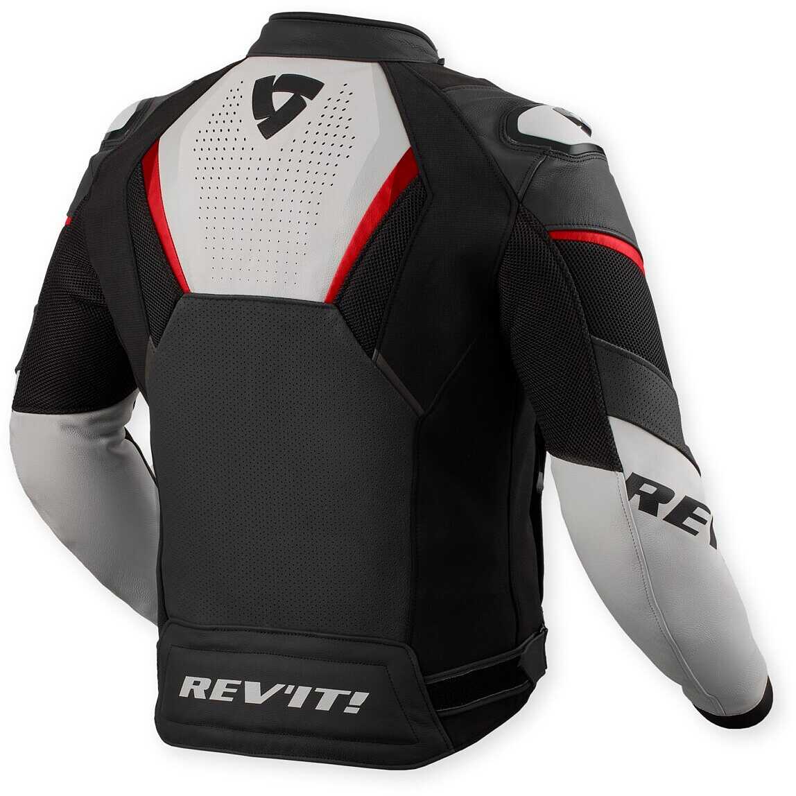 Rev'it Automate Leather Motorcycle Jacket Black Light Grey For Sale Online - Outletmoto.eu