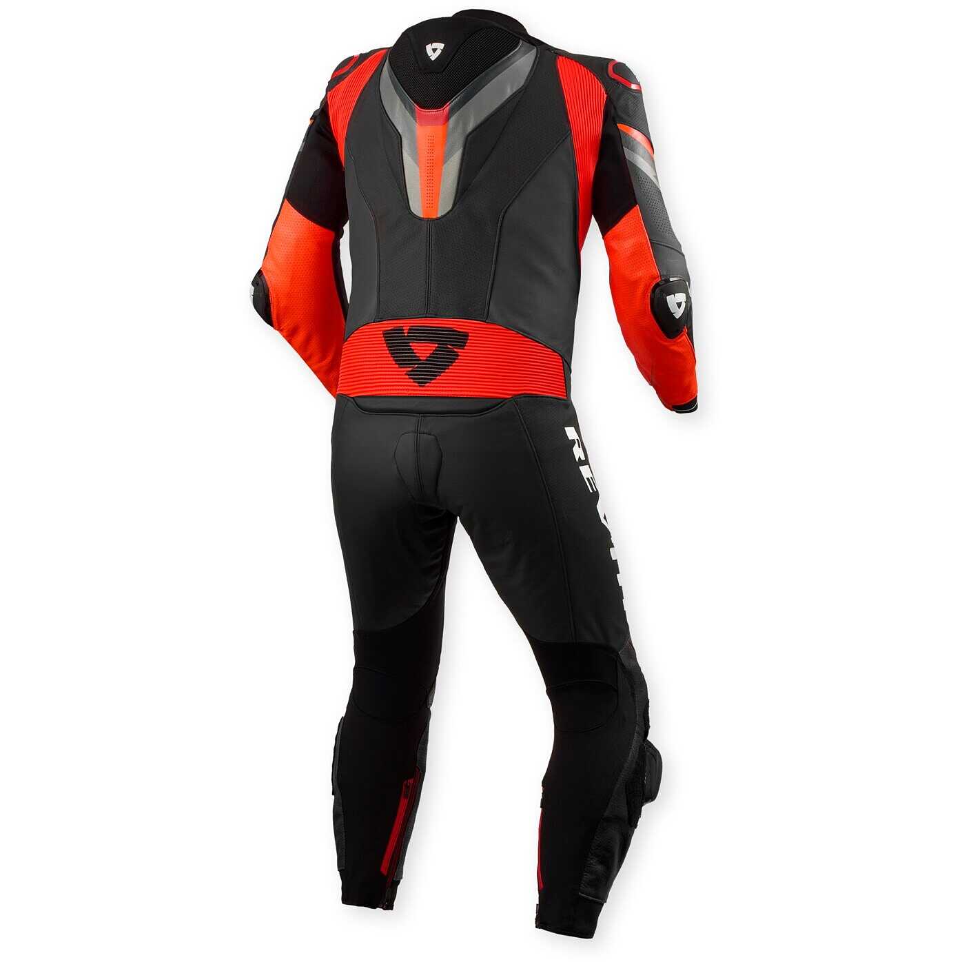 Rev'it Quantum 3 One Piece Motorcycle Suit Anthracite Neon Red For Sale ...