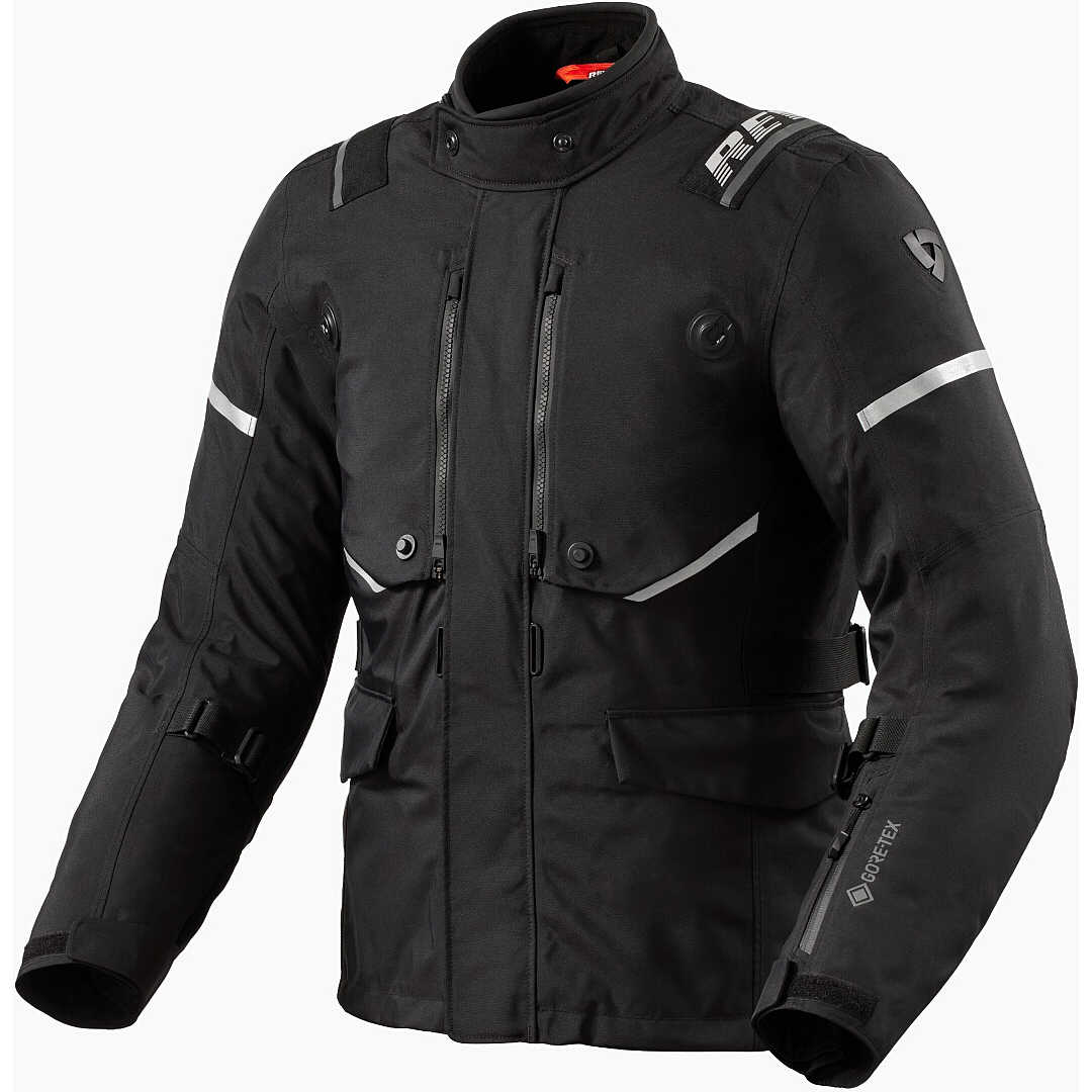 Rev'it Vertical GTX Gore-Tex Touring Motorcycle Jacket, Black/Silver ...