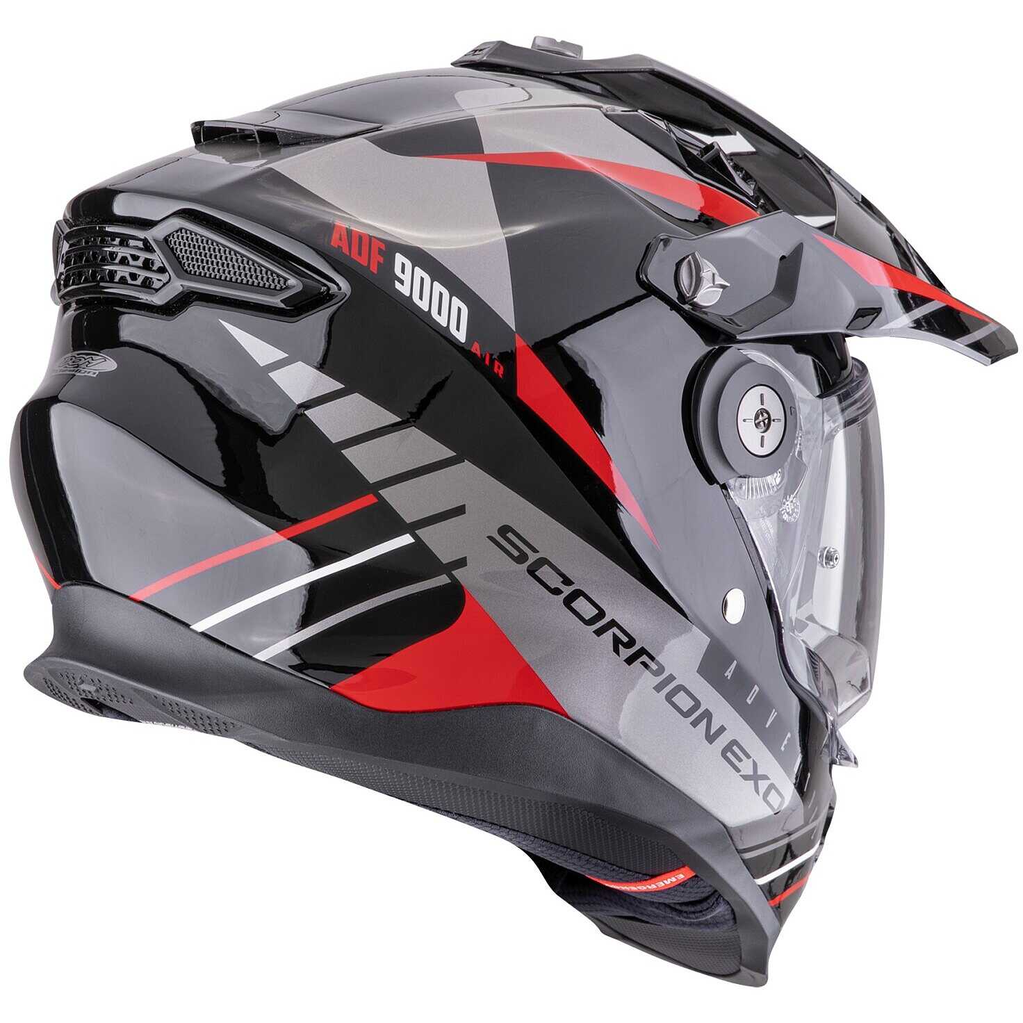 Scorpion ADF 9000 AIR FEAT Adventure Full Face Motorcycle Helmet Black ...