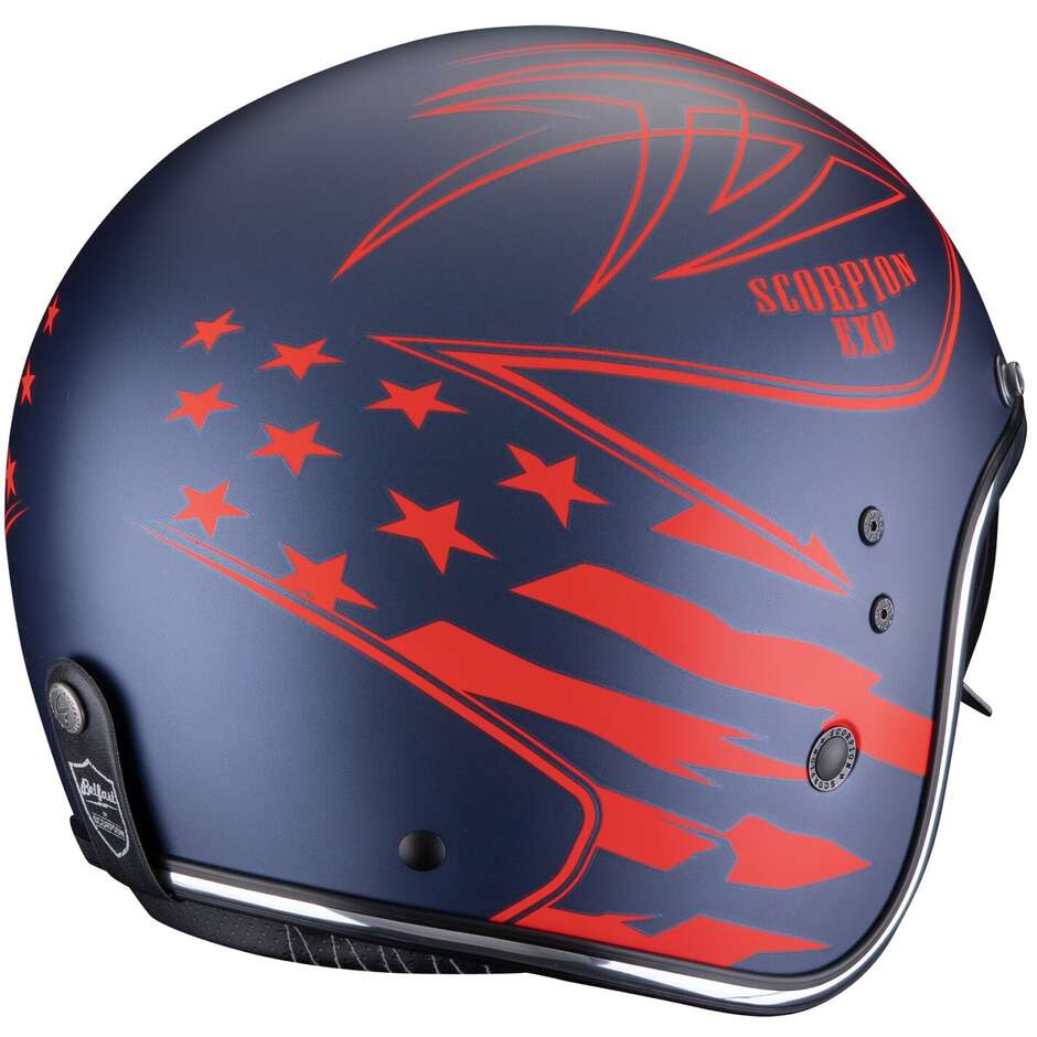 Scorpion BELFAST EVO DAWG Jet Motorcycle Helmet, Matte Blue/Red For ...