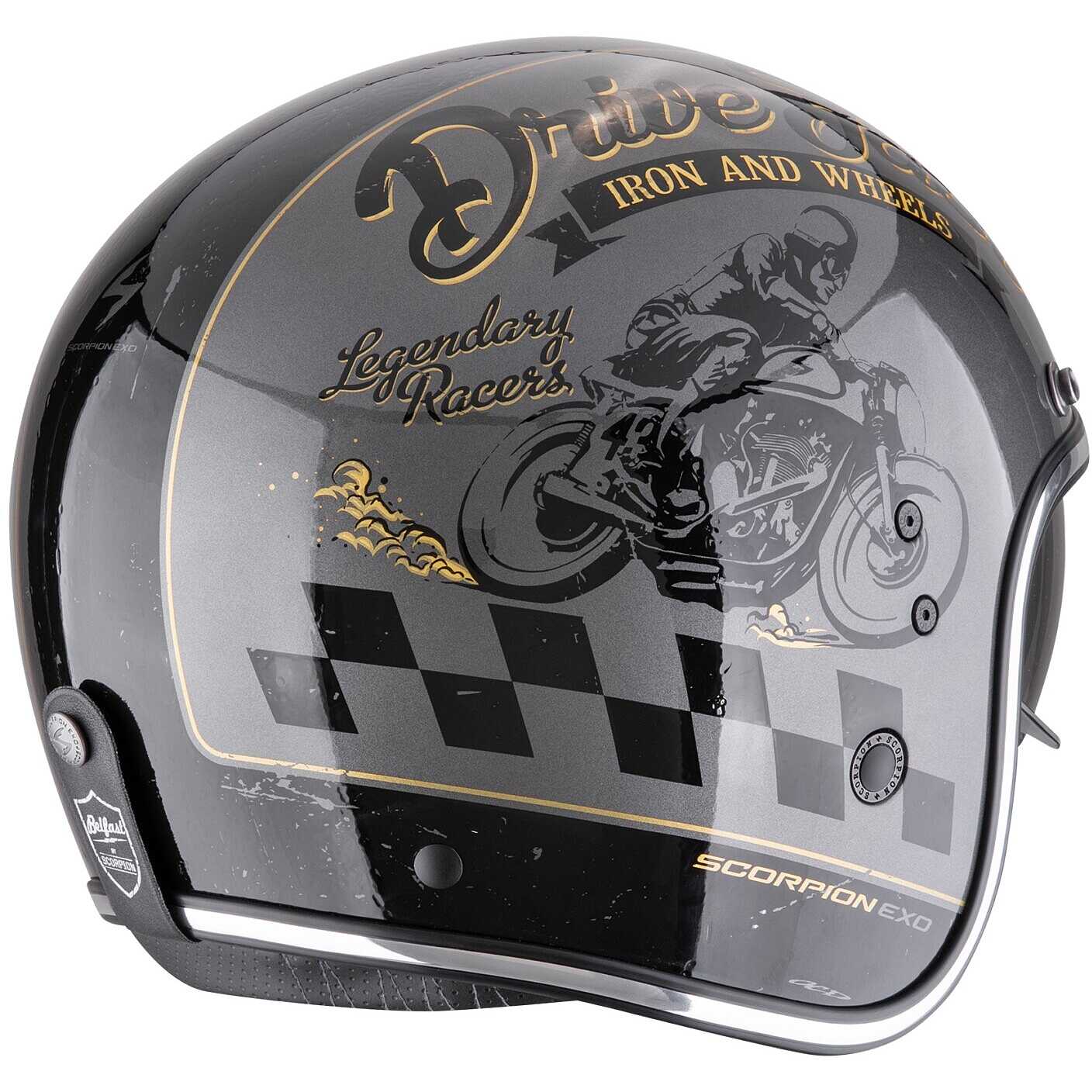 Scorpion Custom Jet Motorcycle Helmet BELFAST EVO DRIVE FAST Silver ...