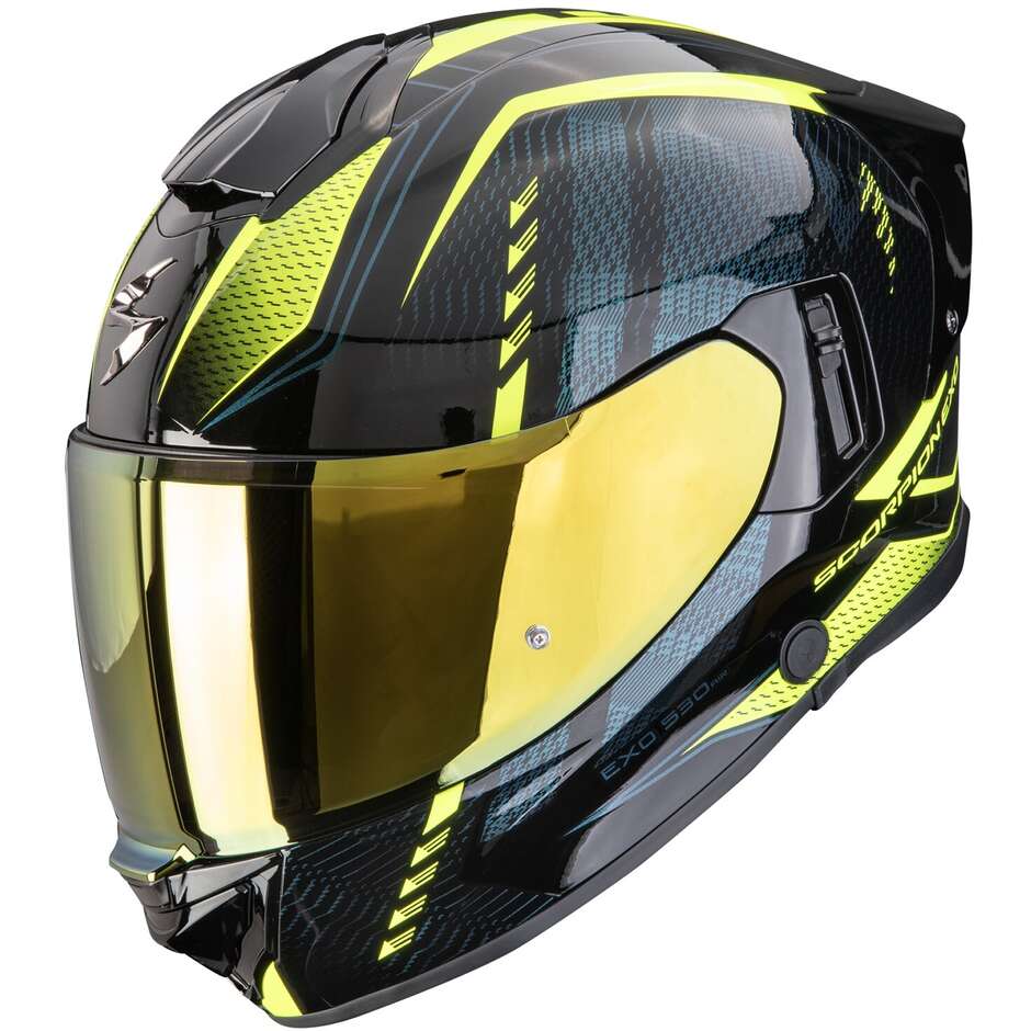 Scorpion EXO-530 AIR THERAS Full Face Motorcycle Helmet Black Neon ...