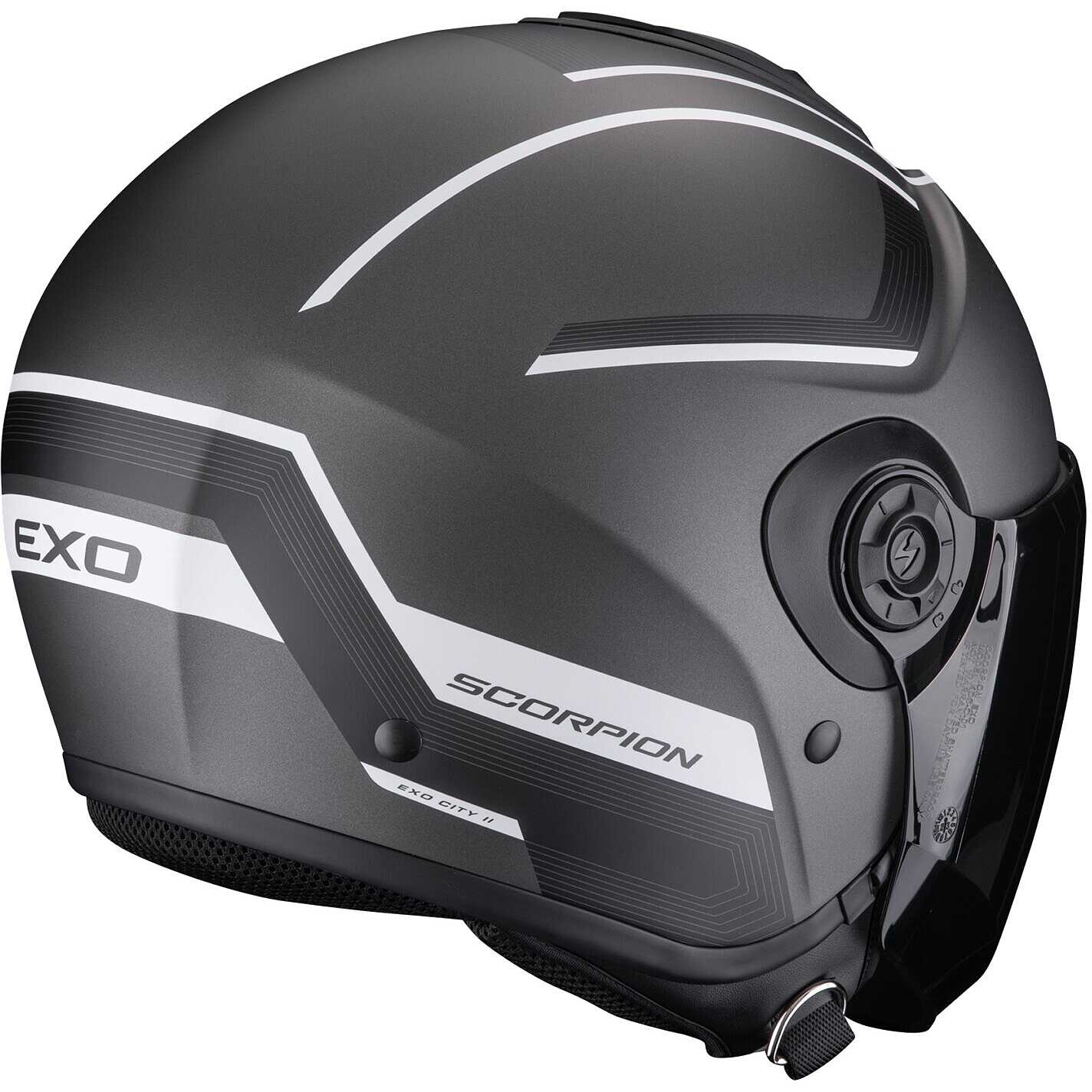 Scorpion EXO-CITY II COSMOS Jet Motorcycle Helmet Matte Silver White ...
