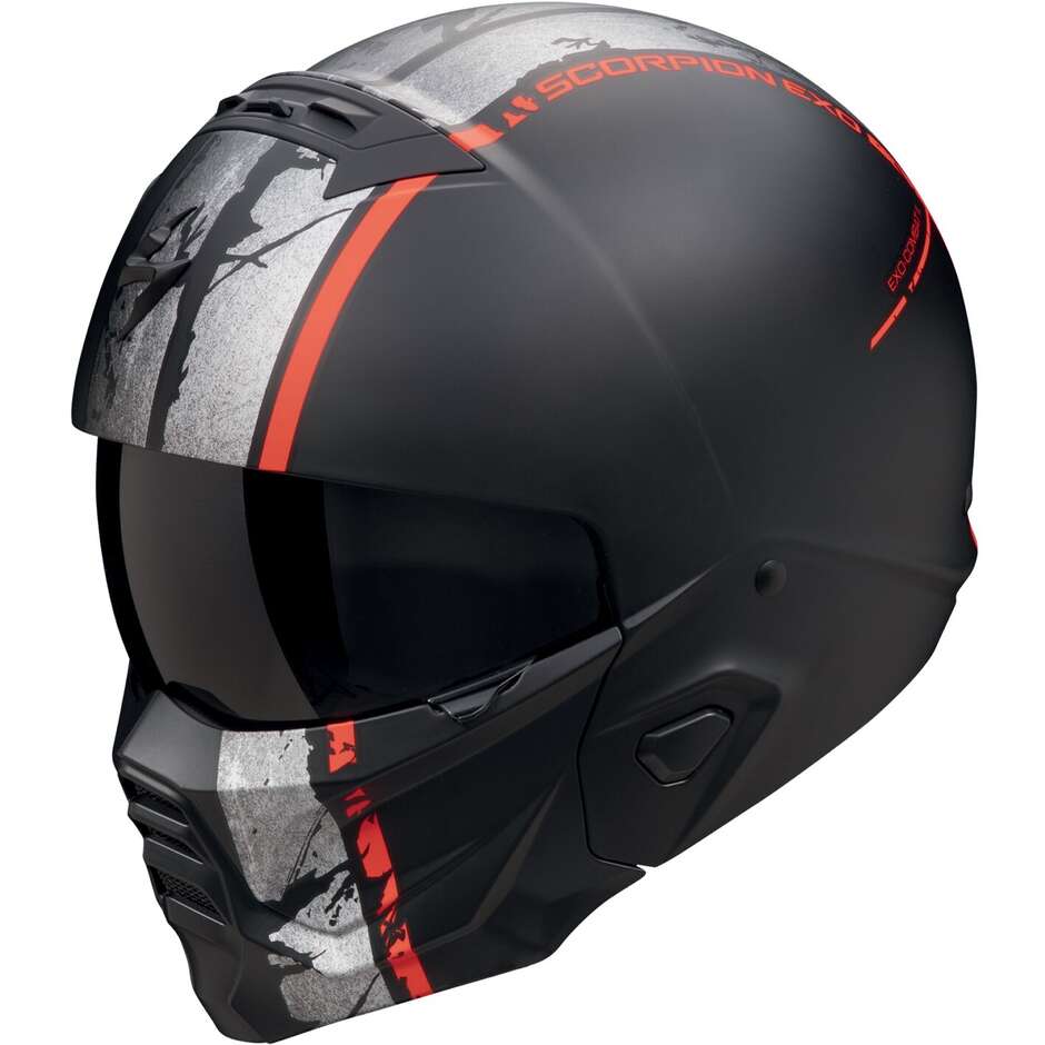 Scorpion EXO-COMBAT II LORD Jet Motorcycle Helmet Matt Black Red For ...