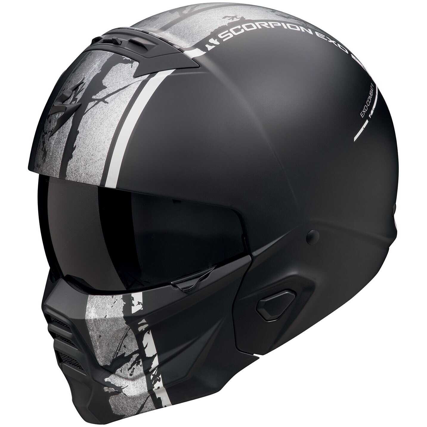 Scorpion EXO-COMBAT II LORD Jet Motorcycle Helmet Matt Black Silver For ...