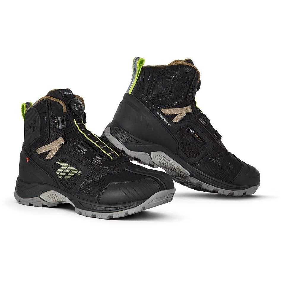 Seventy Degrees SD-BA7 STELVIO LOW Motorcycle Shoes Black Fluorescent ...