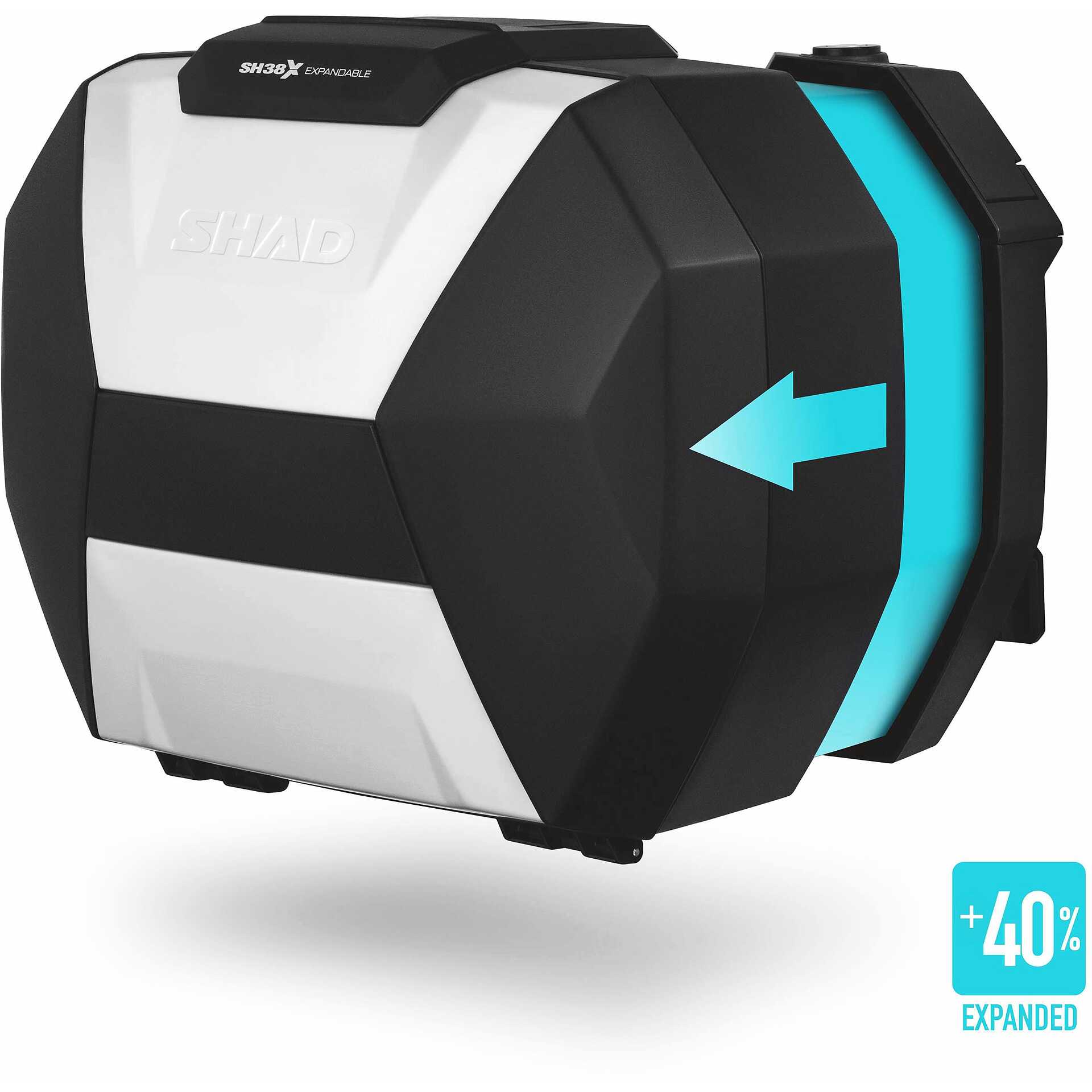 Shad SH38x Expandable Motorcycle Side Cases with Aluminum Cover - 3P ...