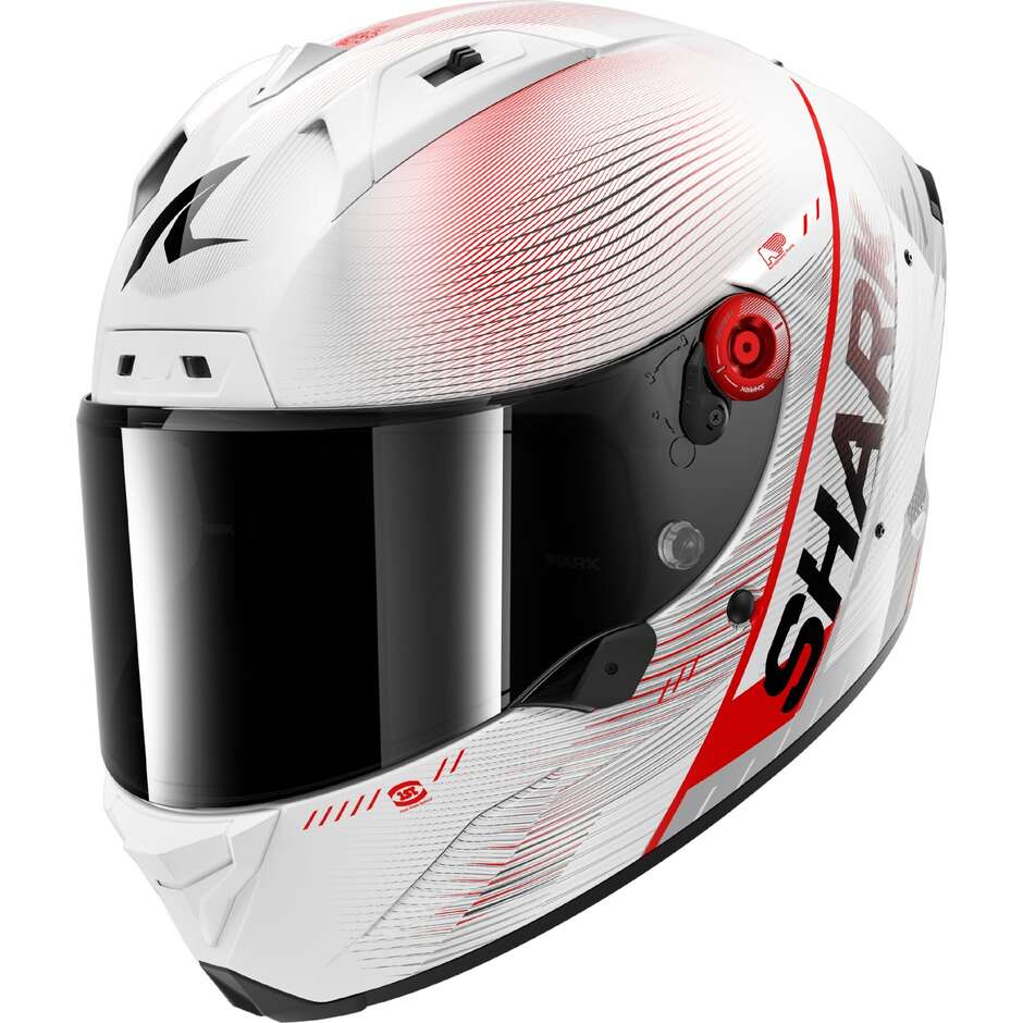 Shark AERON SPEED-TECH Carbon Full Face Motorcycle Helmet White Red For ...