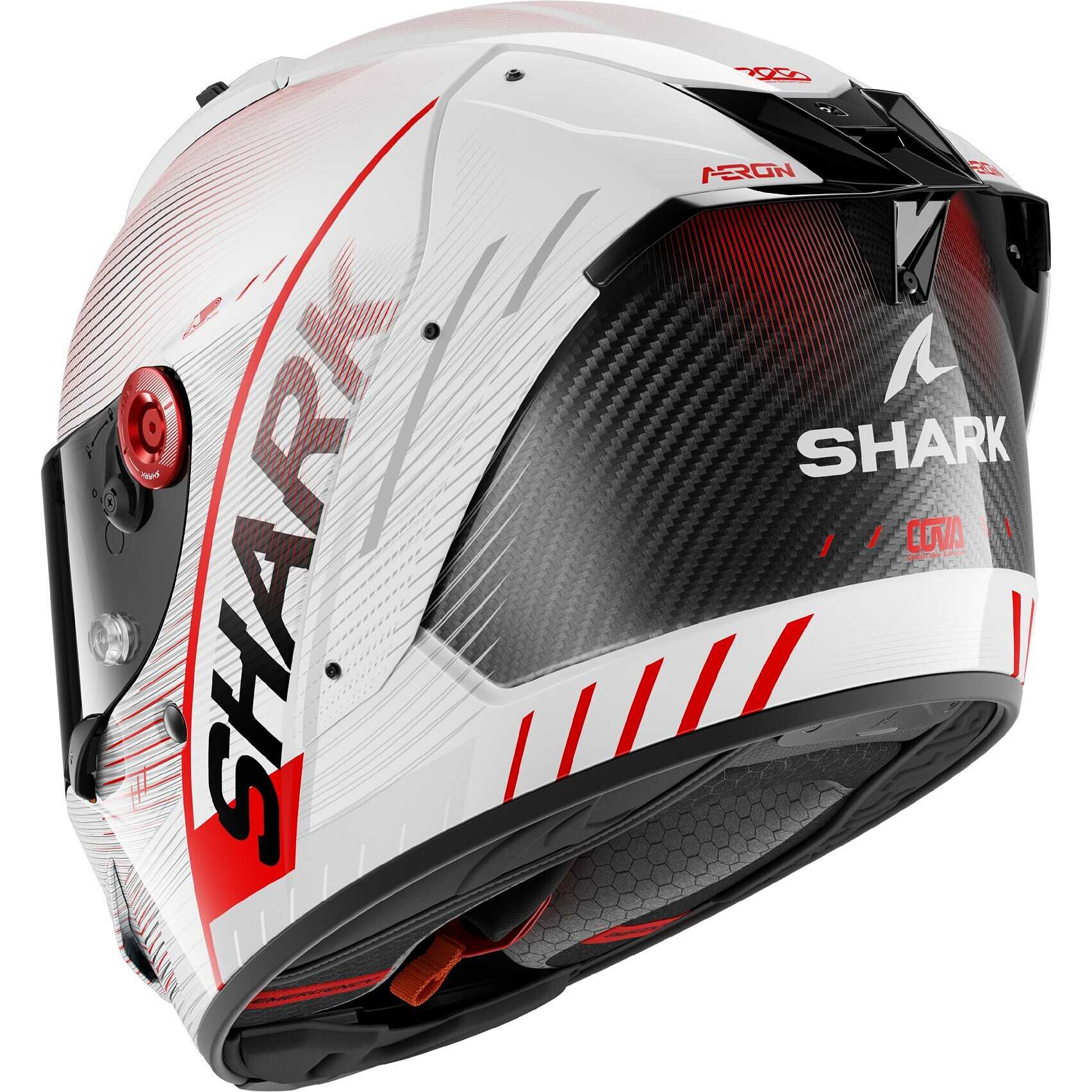 Shark AERON SPEED-TECH Carbon Full Face Motorcycle Helmet White Red For ...