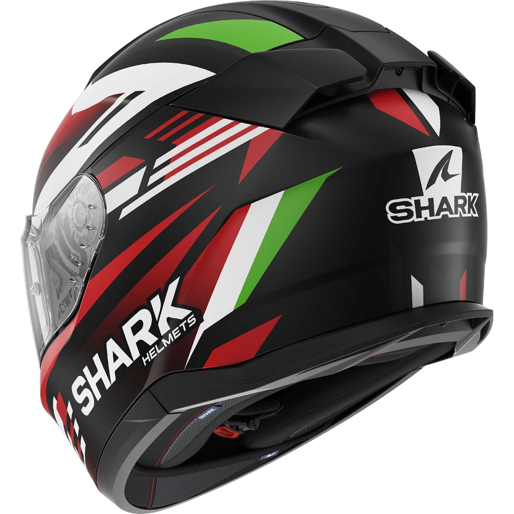 Shark D-SKWAL 3 FIRSTLAP Mat Full Face Motorcycle Helmet Black Red ...