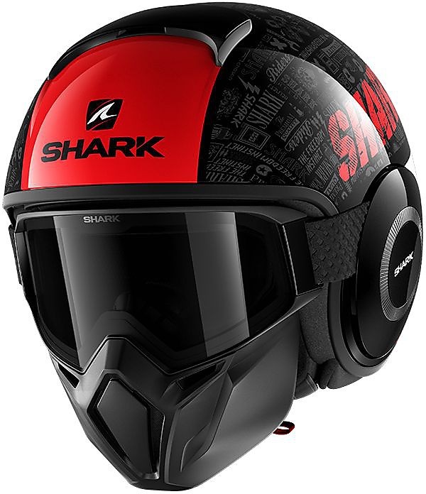 Shark Jet Motorcycle Helmet STREET-DRAK Tribute RM Black Red For Sale ...
