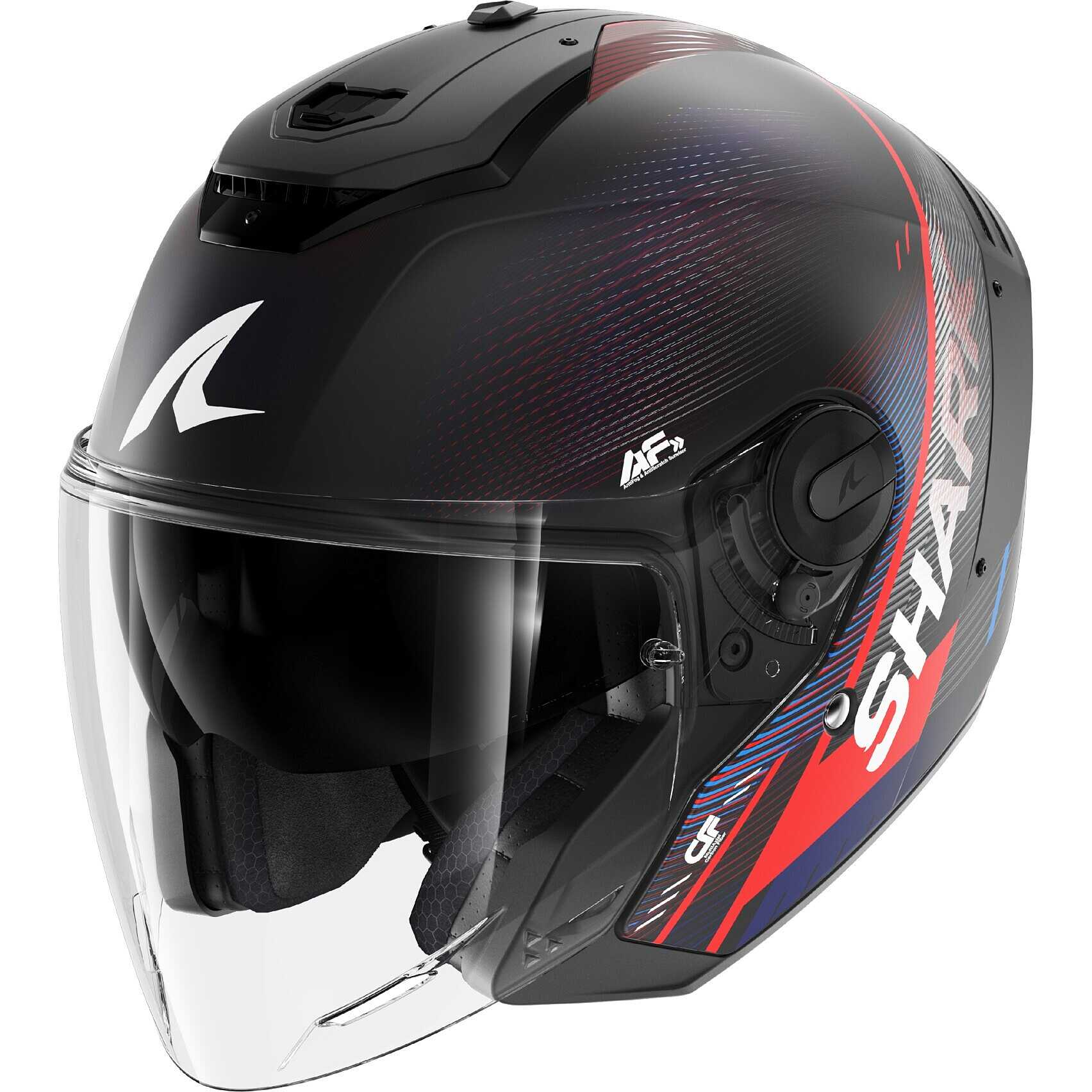 Shark RS Jet CARBON SPEED-TECH Mat Carbon Blau Rot Motorradhelm Online ...