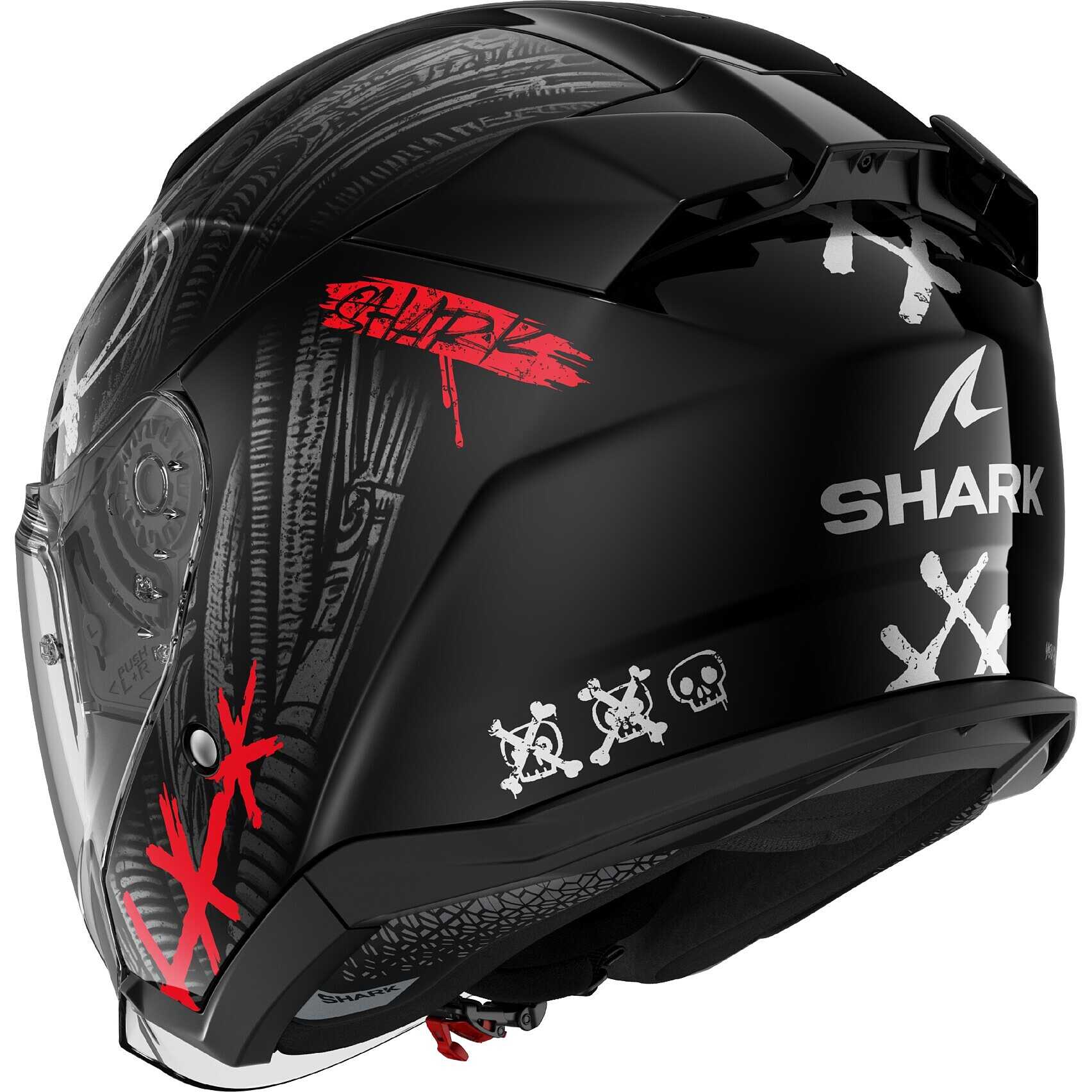 Shark SKWAL JET SHIEVER Jet Motorcycle Helmet Black Anthracite Red For ...