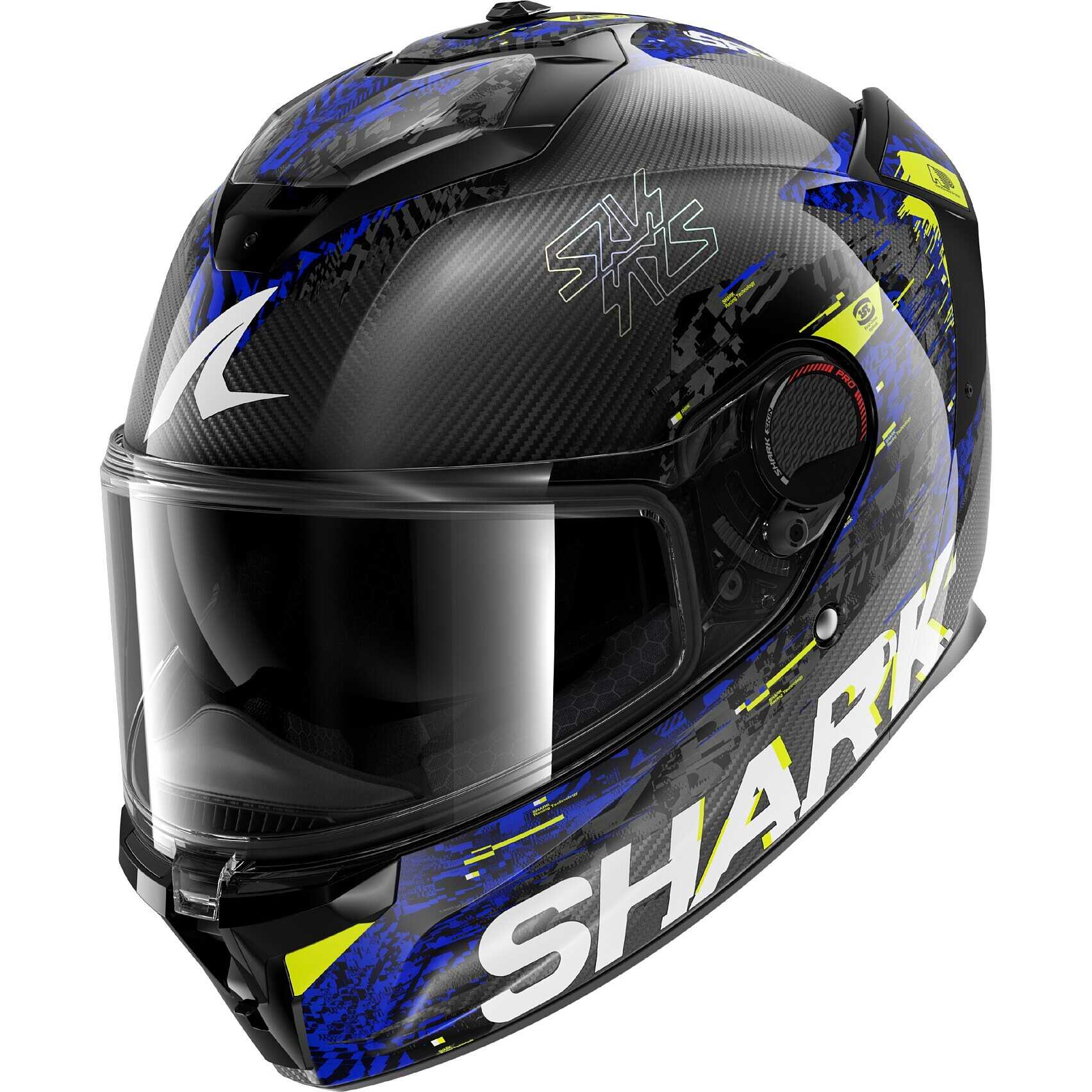 Shark SPARTAN GT PRO CARBON SPEED-VIB Carbon Anthrazitblauer Integral ...