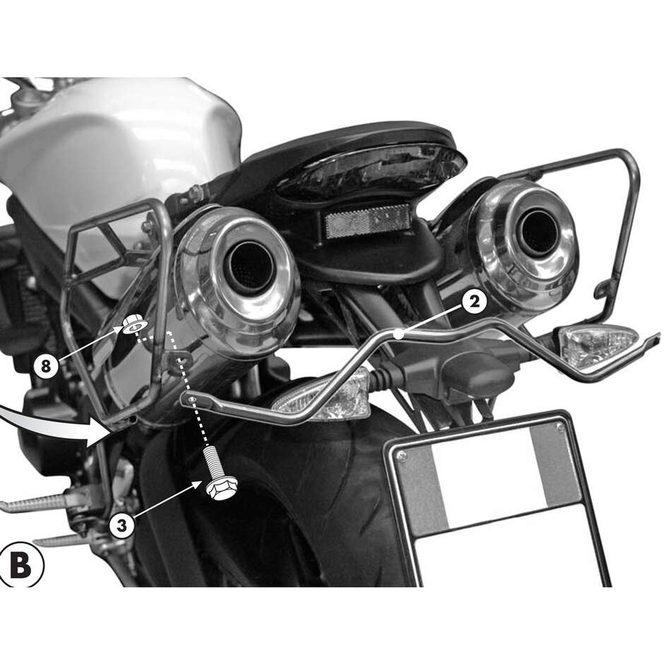 Side frames for Easylock or soft bags Givi TE705 For TRIUMPH Street ...