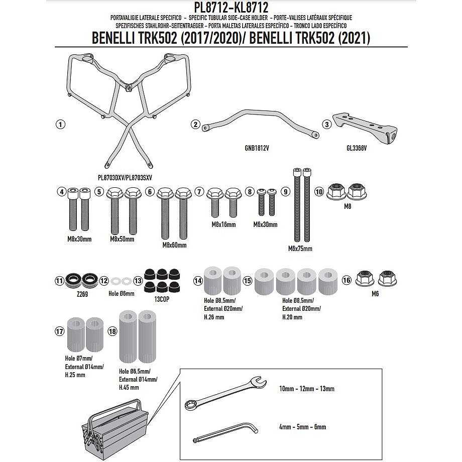 Side frames for Monokey or RetroFit Givi side cases Specific for ...