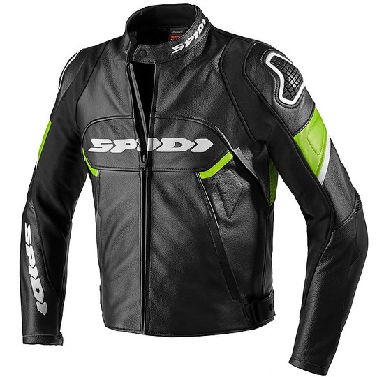 Spidi IGNITE Racing Leather Motorcycle Jacket Black Green Kawasaki For ...
