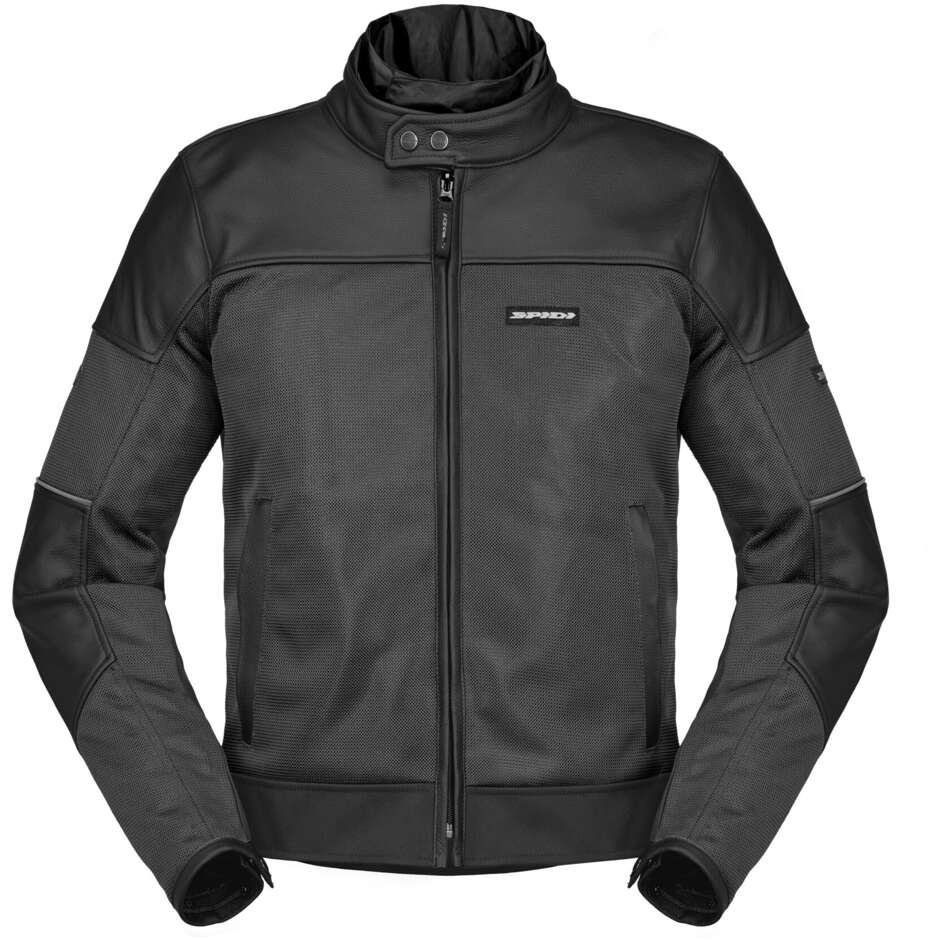Spidi INTERSECTION H2OUT Black Leather Motorcycle Jacket For Sale Online - Outletmoto.eu