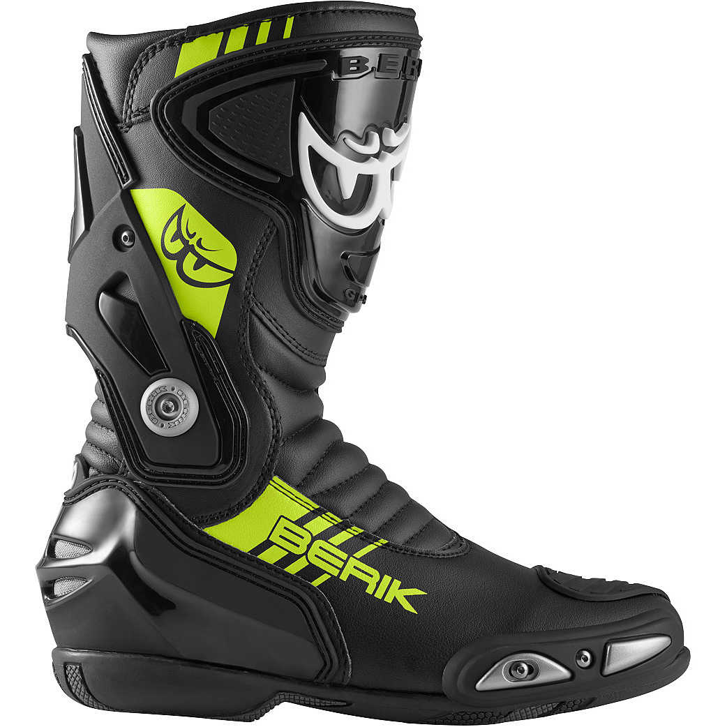 Stivali Moto Racing In Pelle Berik 2.0 SHAFT 3.0 Nero Giallo Fluo Vendita Online - Outletmoto.eu